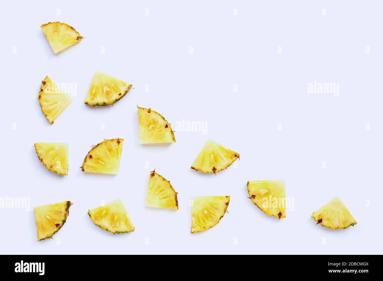 Fresh pineapple on white background. Top view Stock Photo - Alamy