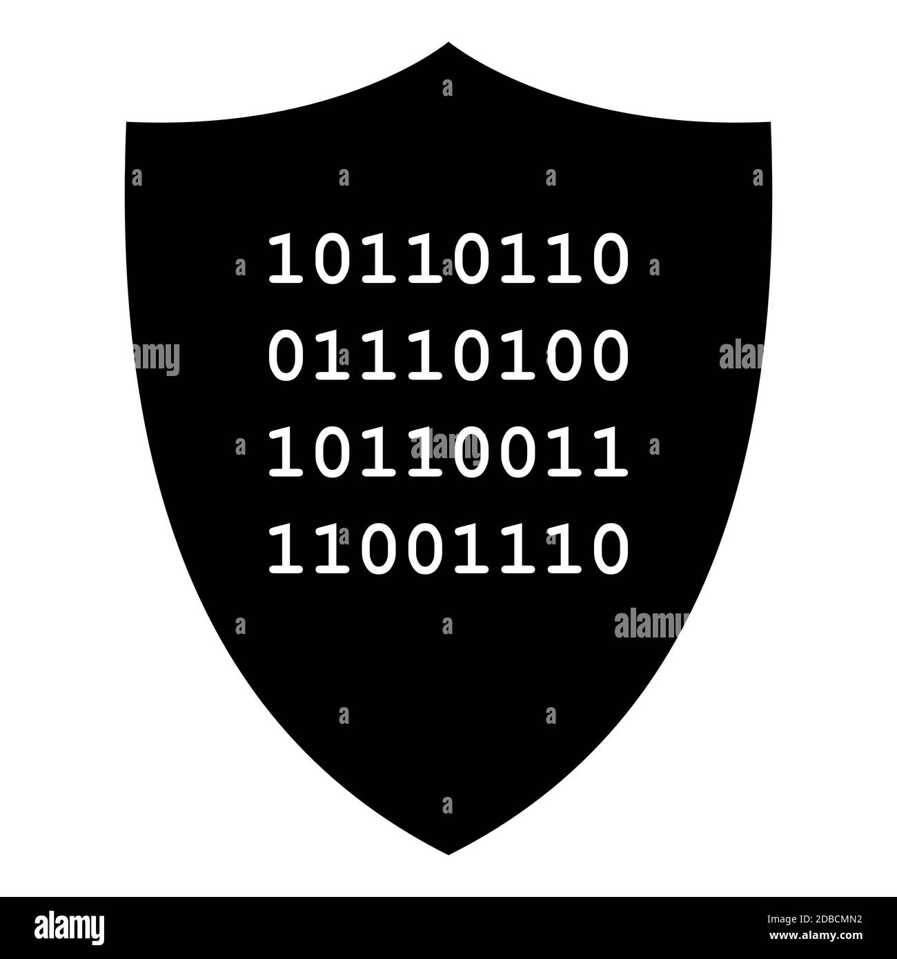 Binary code and shield Stock Photo - Alamy