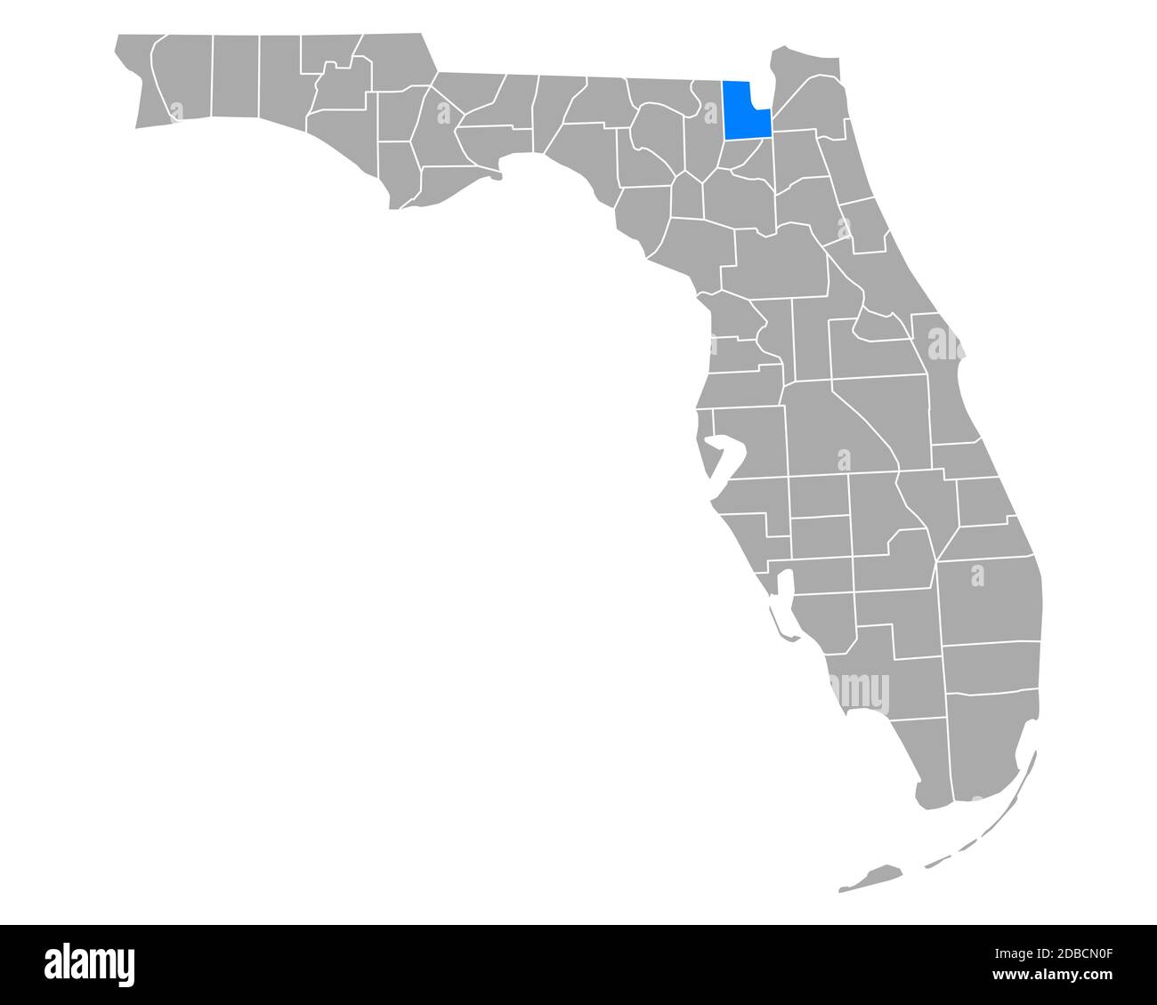Map of Baker in Florida Stock Photo - Alamy
