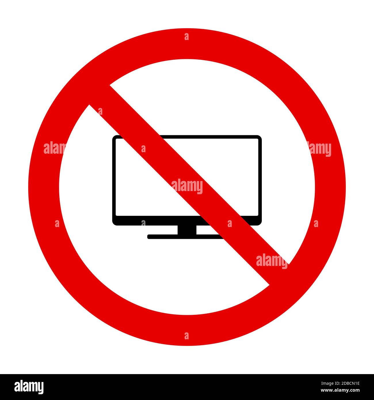 Screen and prohibition sign Stock Photo - Alamy