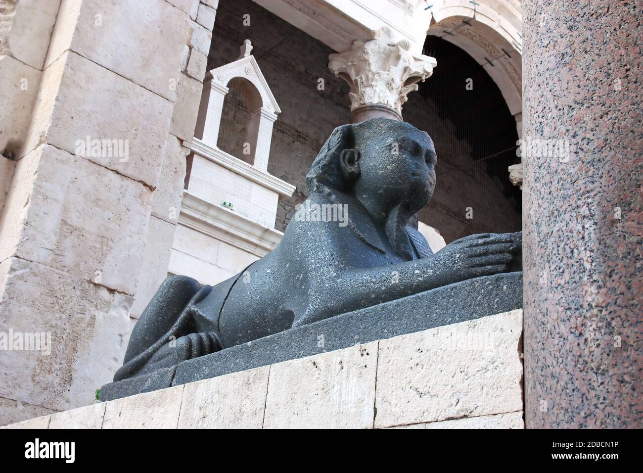Egyptian Sphinx at the Peristyle, square in front of the cathedral of ...