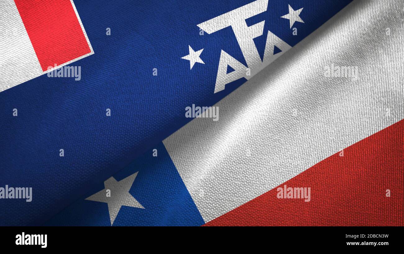 French Southern and Antarctic Lands and Chile two flags Stock Photo - Alamy