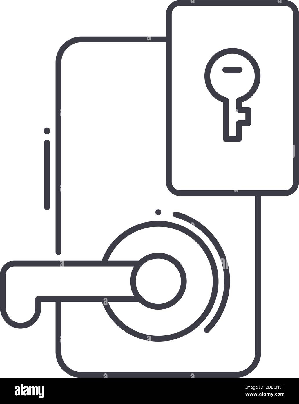 Key card icon, linear isolated illustration, thin line vector, web ...