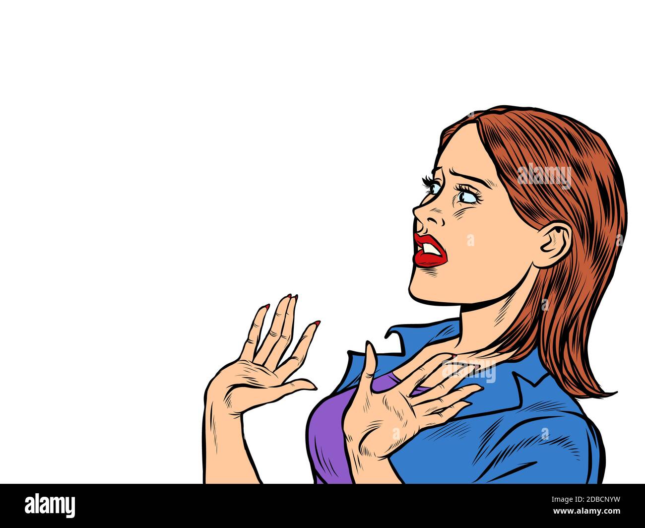 Vintage terrified woman face looking hi-res stock photography and ...