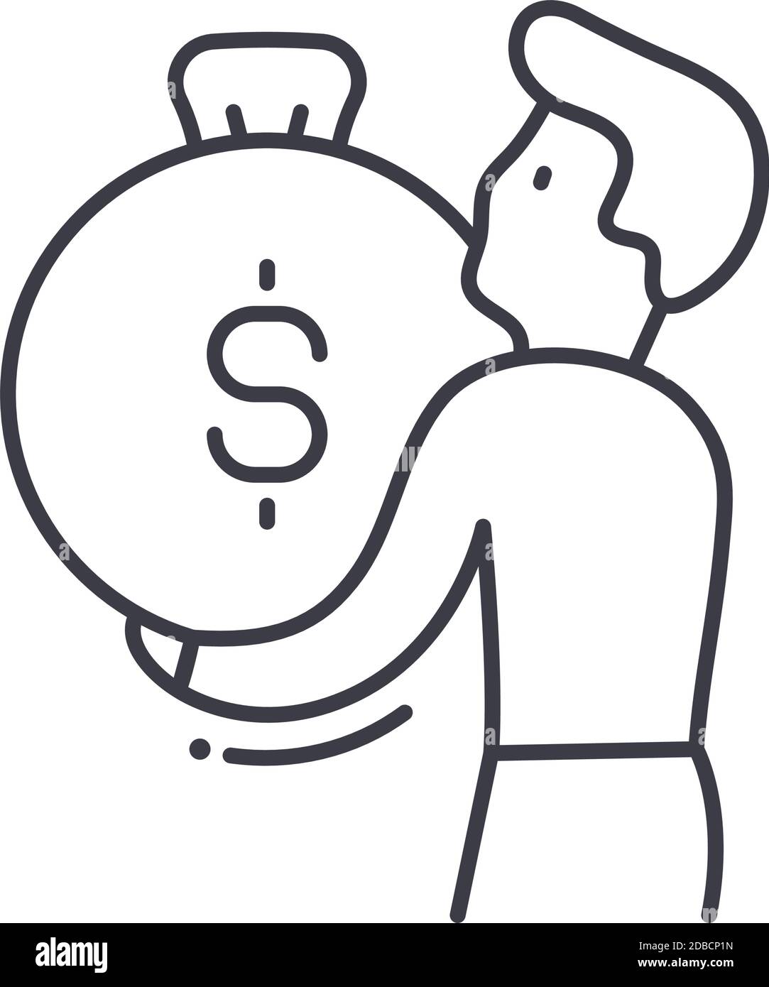 Rich man icon, linear isolated illustration, thin line vector, web ...