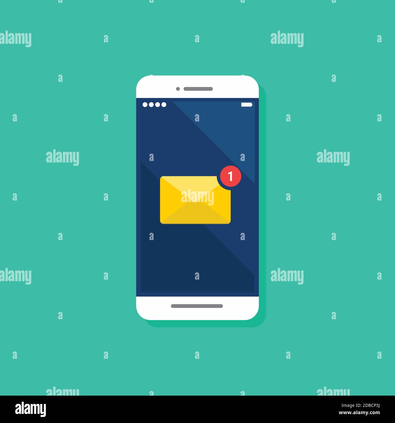 Email notification on smartphone. Vector illustration Stock Vector ...