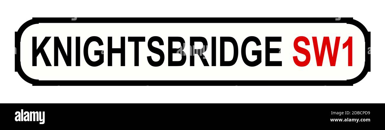 Stret sign mockup for Knightsbridge SW1 London England Stock Photo - Alamy
