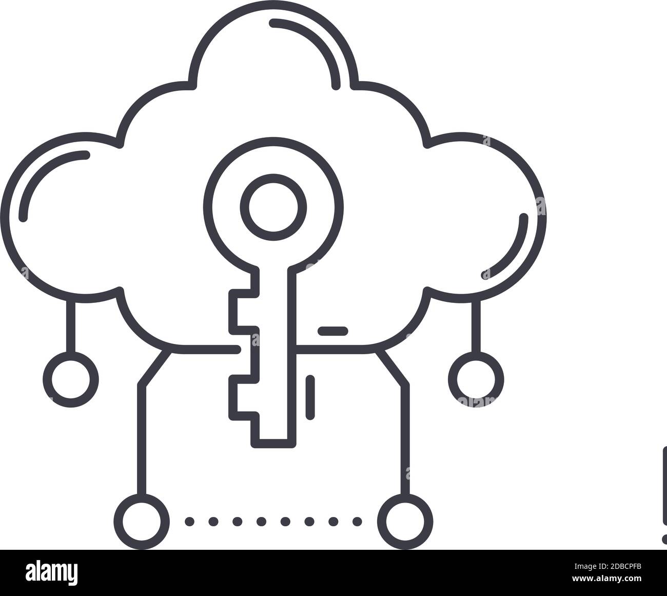 Key data icon, linear isolated illustration, thin line vector, web ...