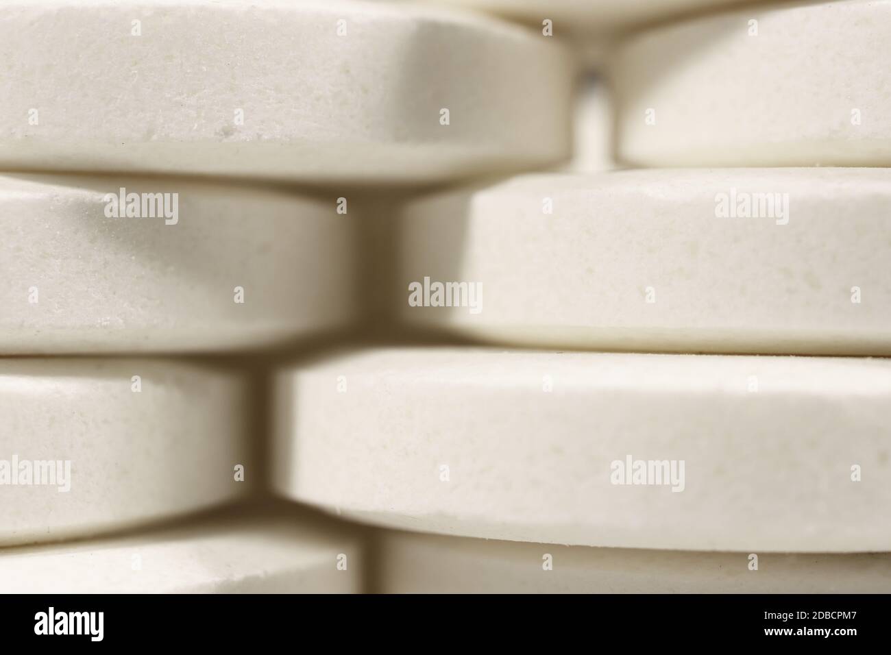 Big White Medicine Tablets Stacks. Pharmacy Pills Background. Macro ...