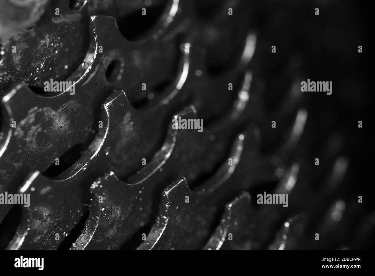 Dirty Bicycle Gears Texture. Macro Monochrome Closeup Background Stock ...