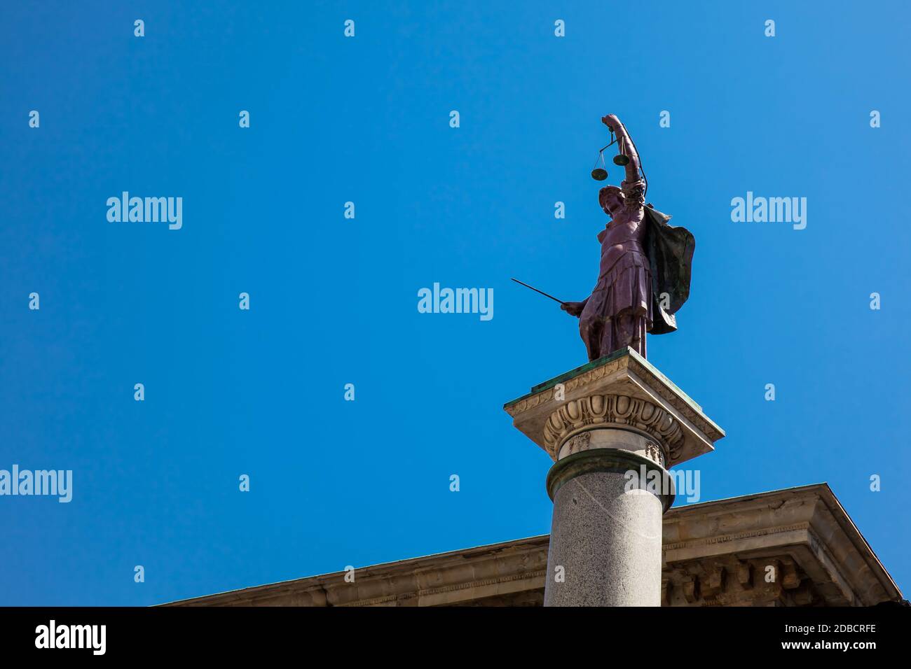 FLORENCE, ITALY - APRIL, 2018: Justice Column at the Saint Trinity ...