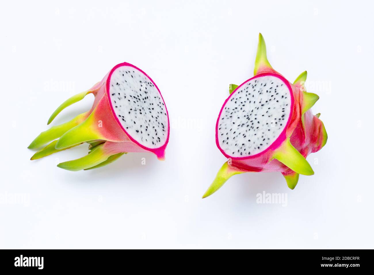 Dragon fruit, pitaya isolated on white background. Delicious tropical ...