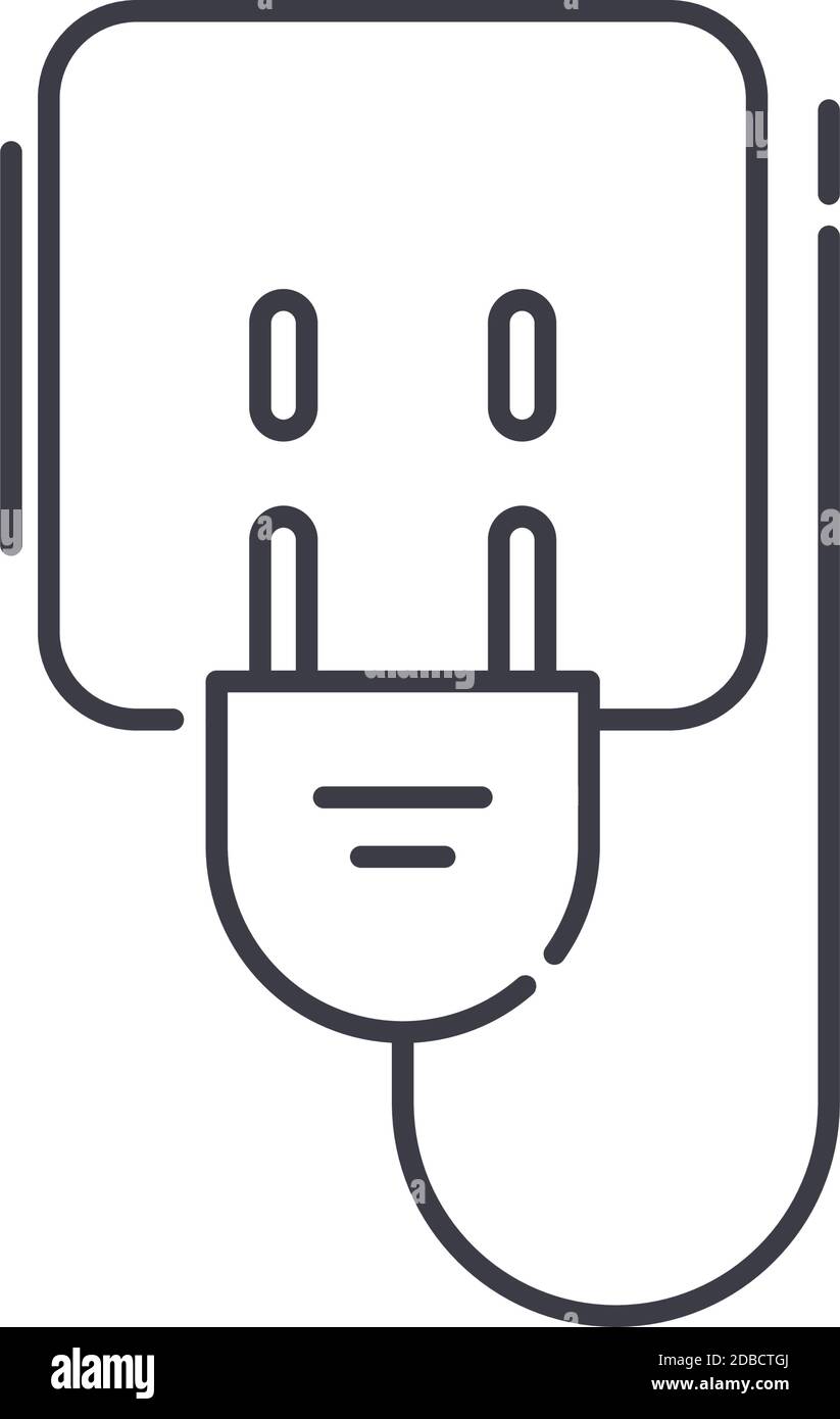 Pull plug icon, linear isolated illustration, thin line vector, web ...