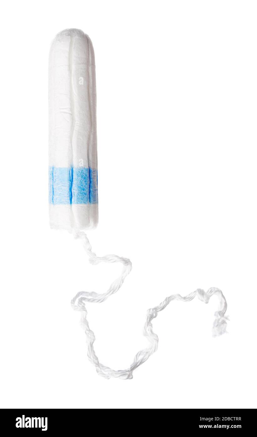 Unpacked female medical tampon isolated on white background Stock Photo ...