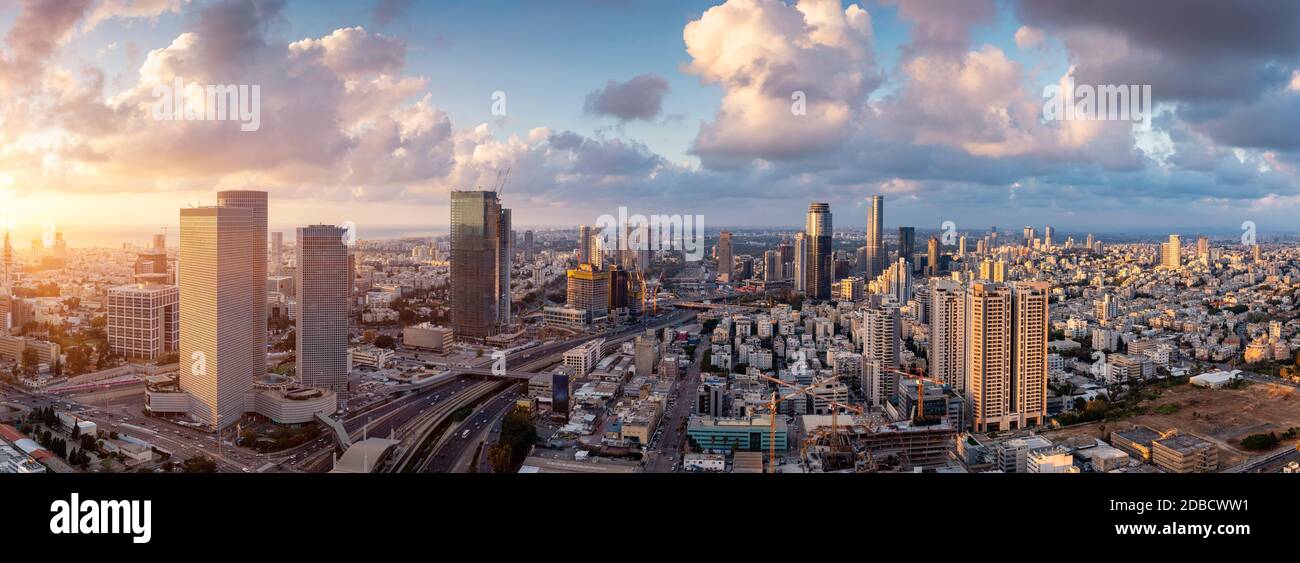 Aerial view tel aviv sunset hi-res stock photography and images - Alamy