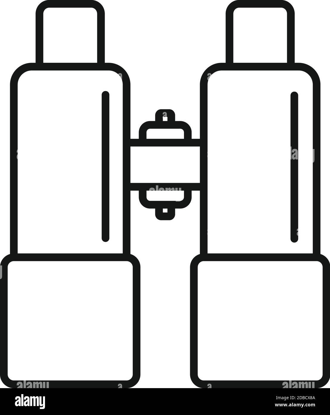 Vector illustration person binoculars Black and White Stock Photos ...