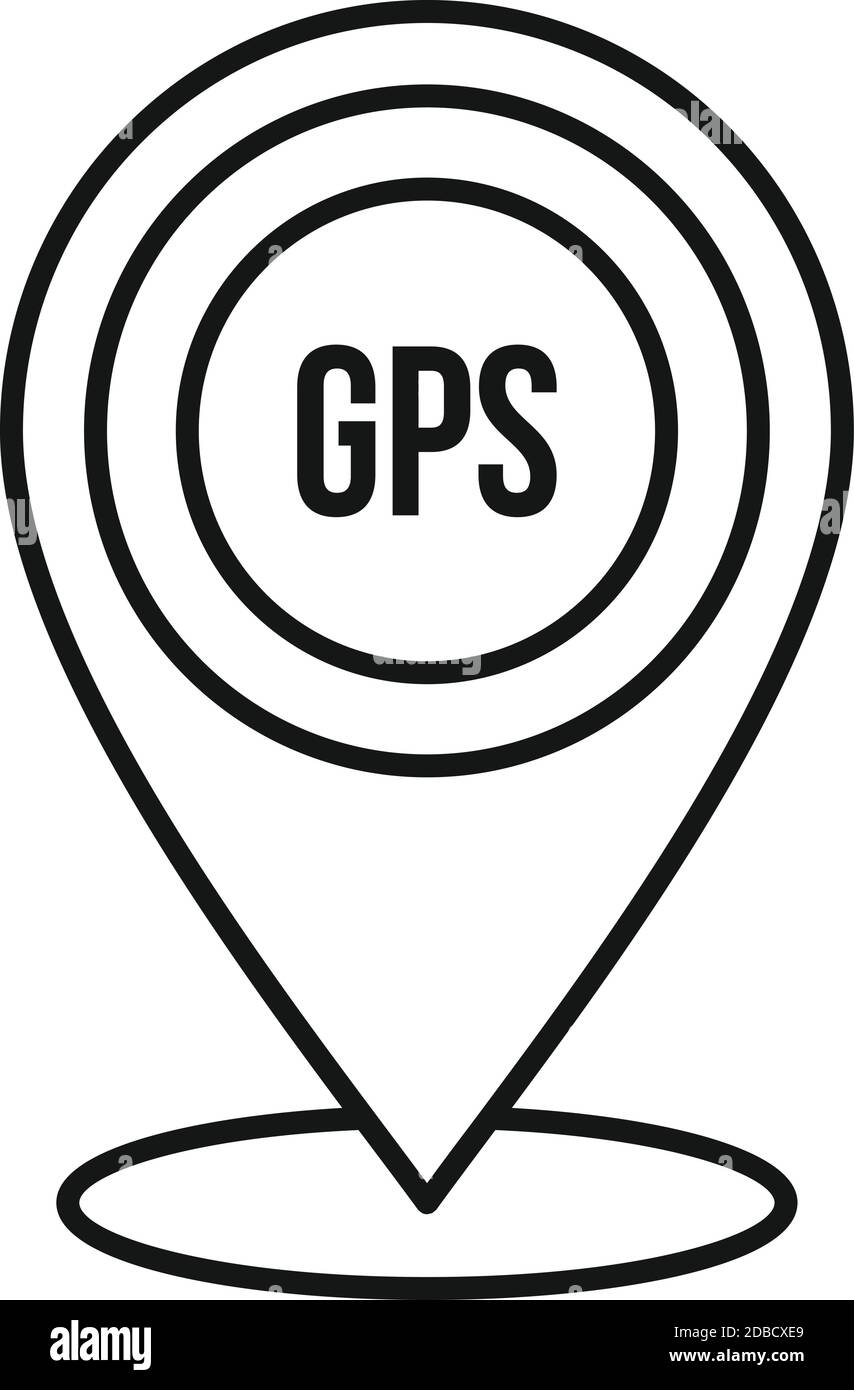Gps guide point icon, outline style Stock Vector Image & Art - Alamy