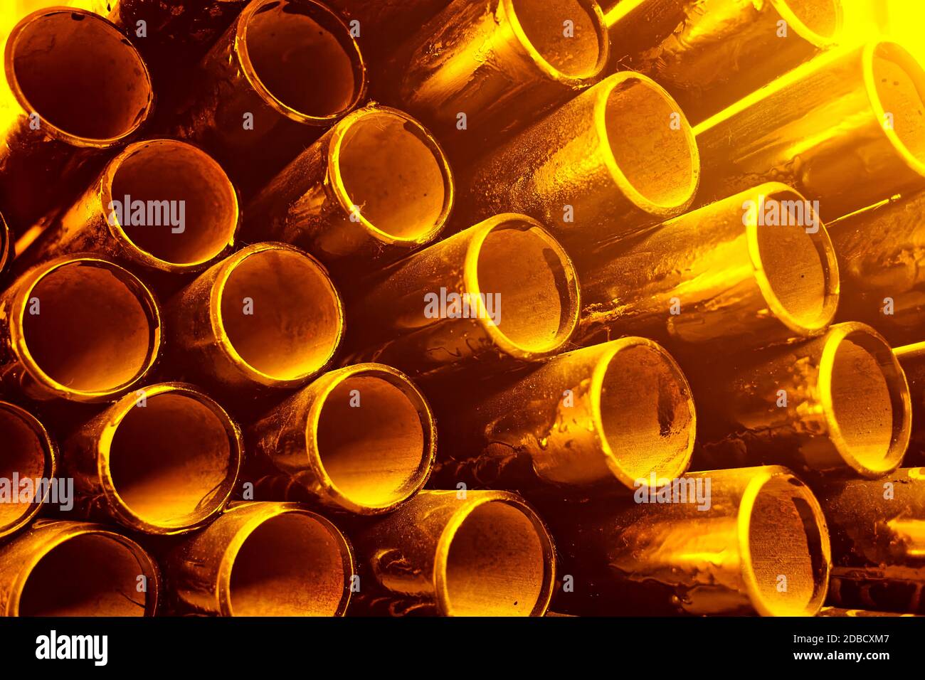 Gold metal pipes and adapters of different diameters for gasification ...