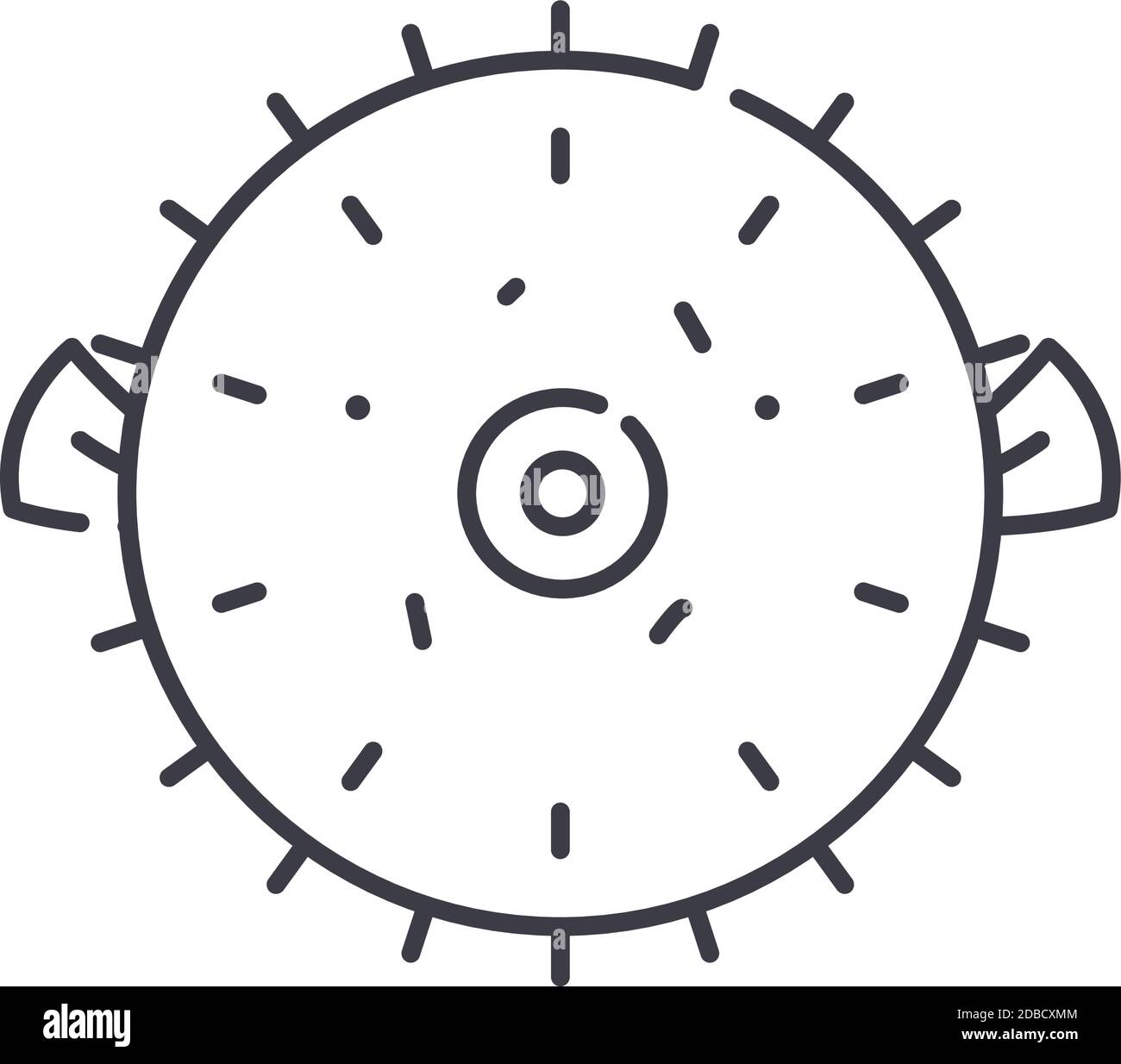 Puffer icon, linear isolated illustration, thin line vector, web design ...