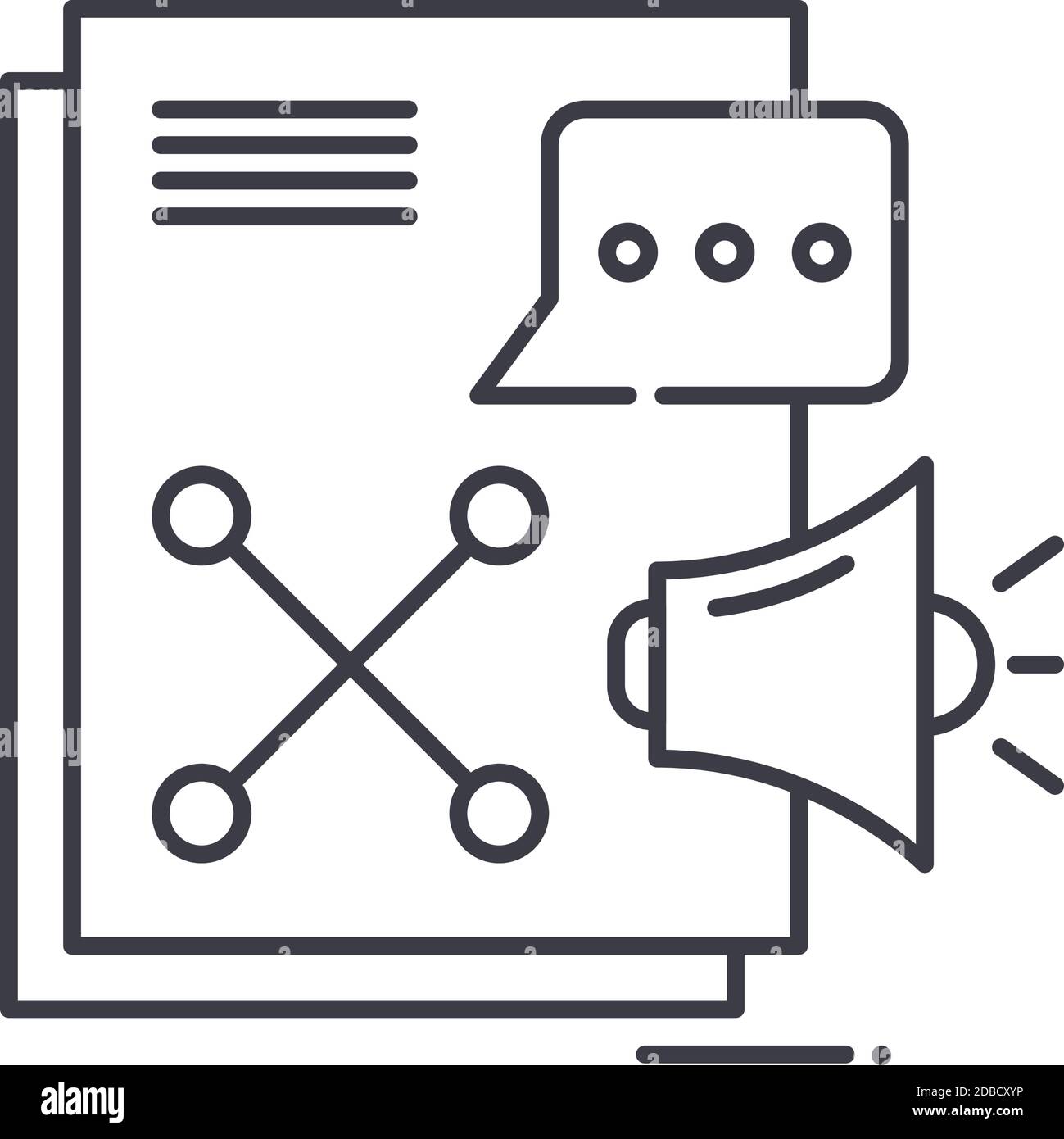 Public relations icon, linear isolated illustration, thin line vector ...
