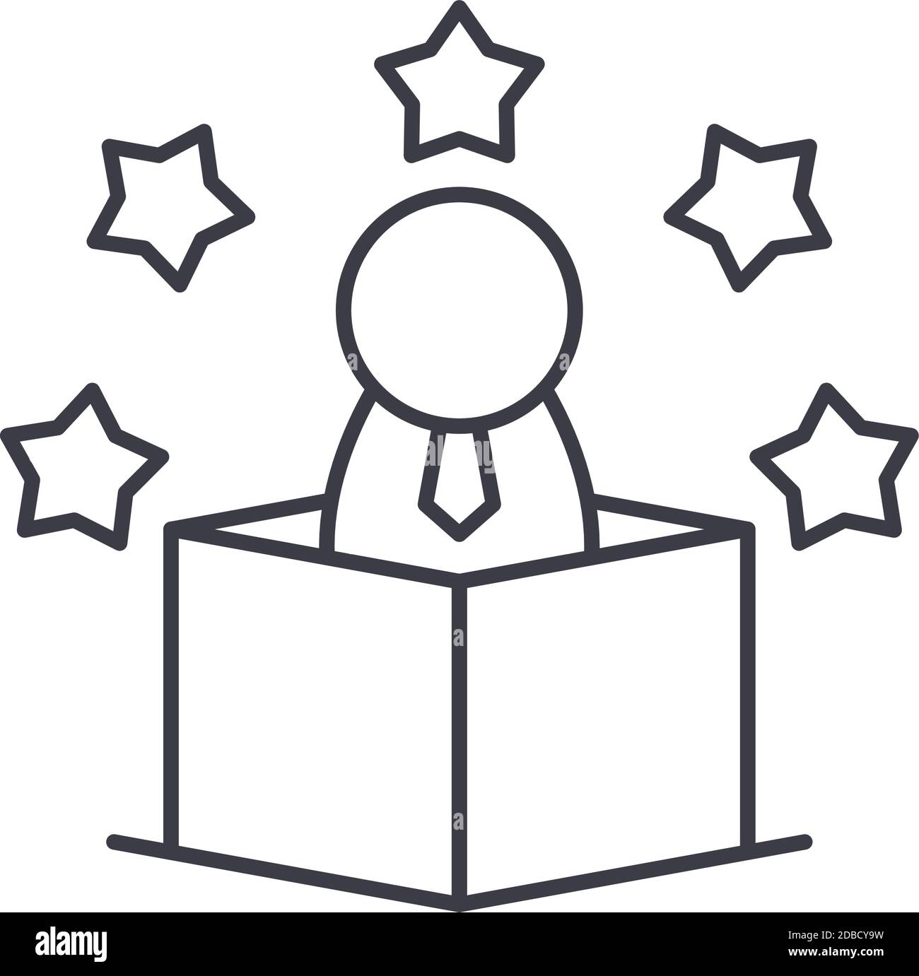 Reviewer icon, linear isolated illustration, thin line vector, web ...