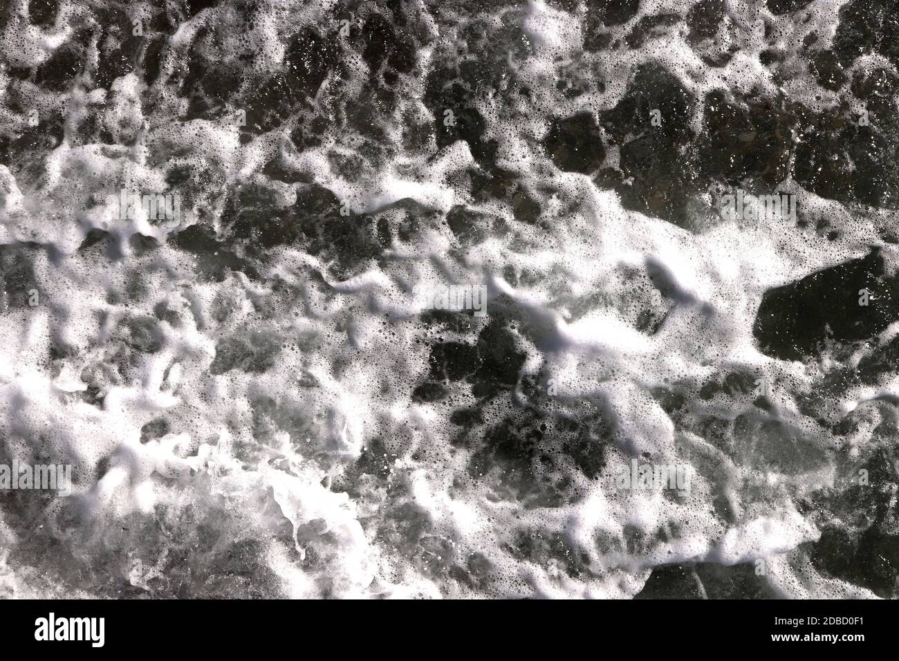 Marine aqua motion surface background. Outdoor water froth swirls ...