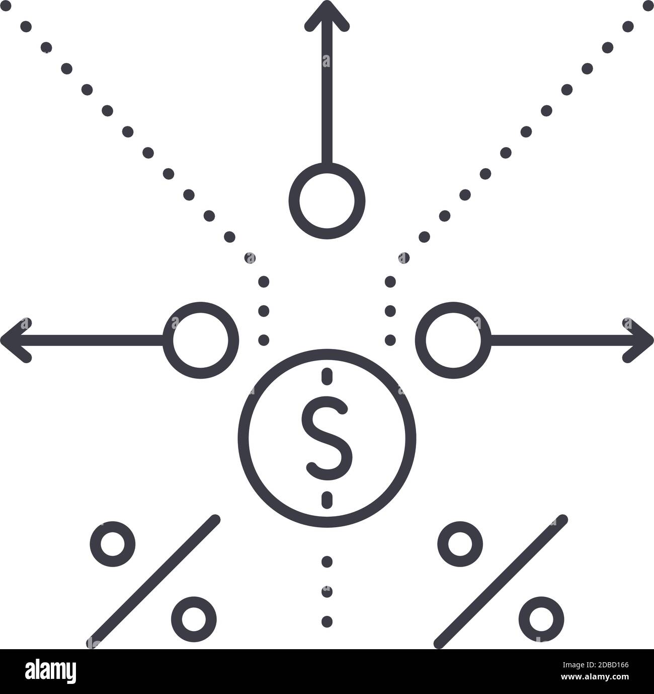 Revenue model icon, linear isolated illustration, thin line vector, web ...