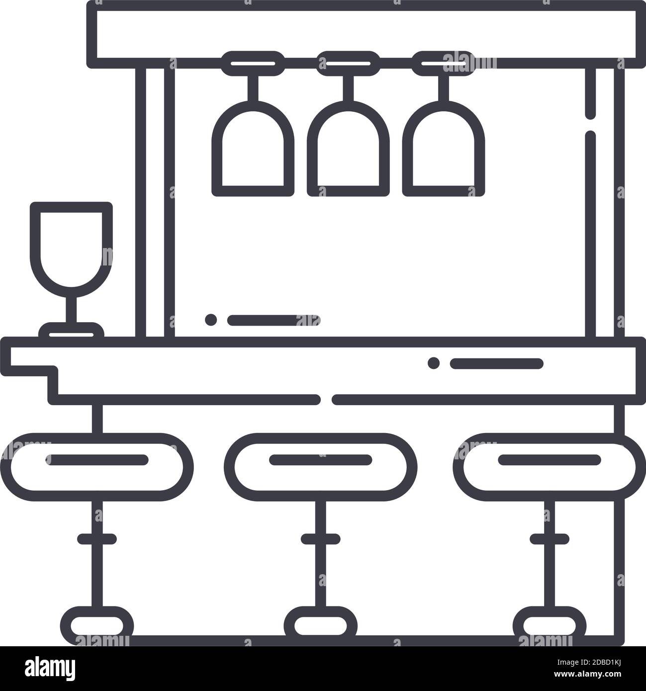 Pub icon, linear isolated illustration, thin line vector, web design ...