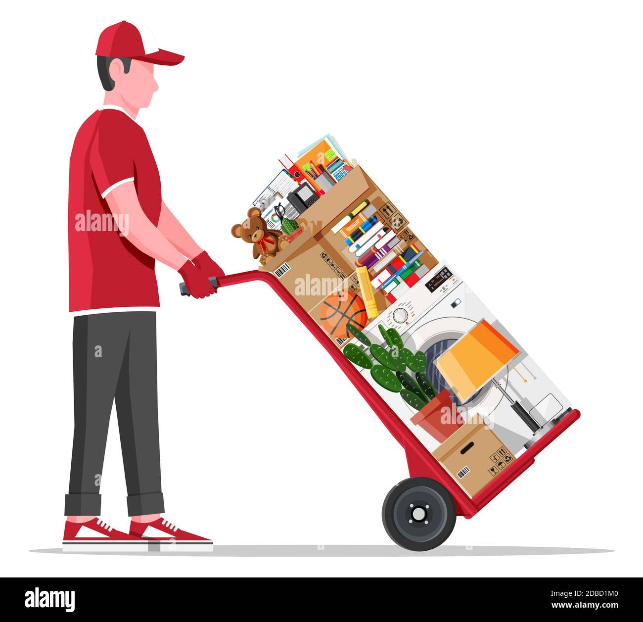 Moving house boxes dolly Stock Vector Images - Alamy