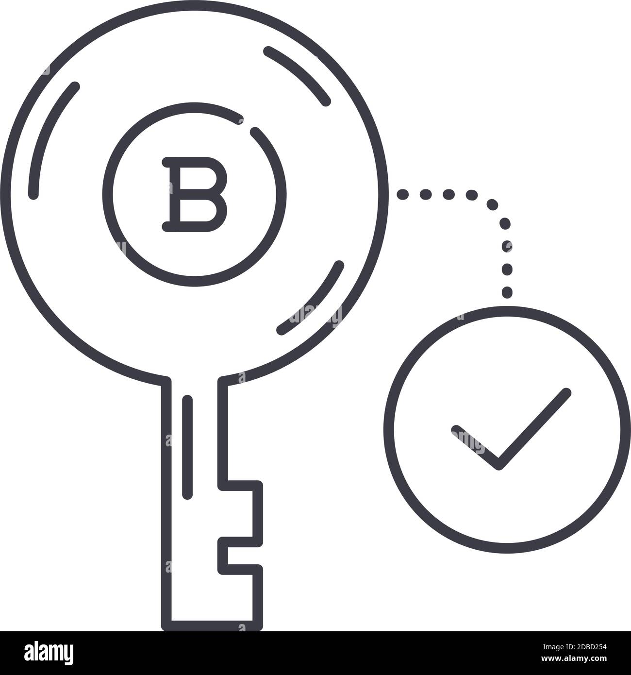 Public key icon, linear isolated illustration, thin line vector, web ...