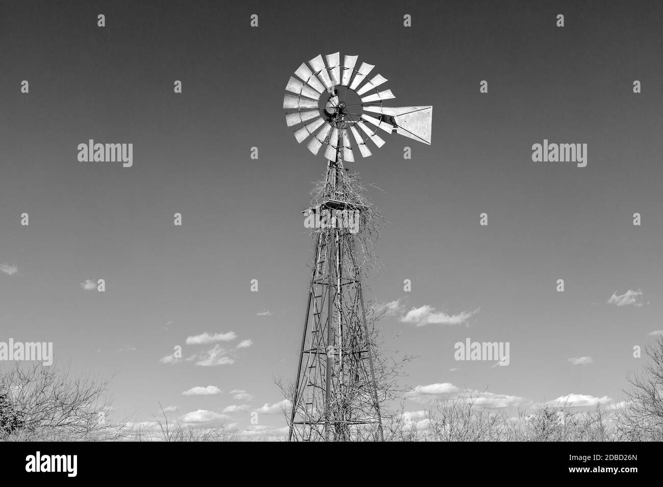 Wind pump on an Iowa farm in Lee County Stock Photo - Alamy