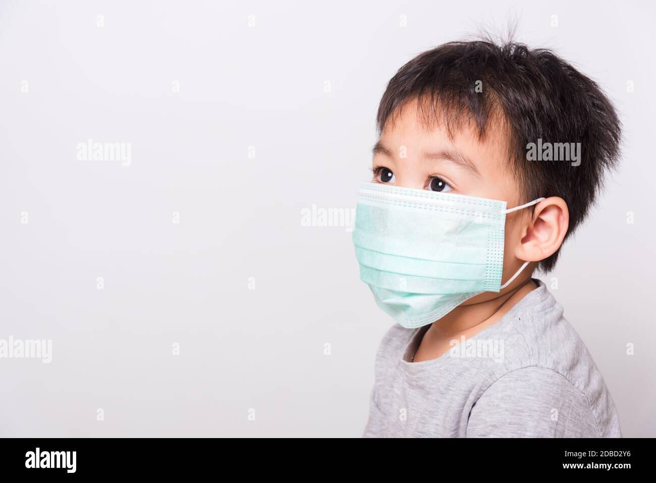 Closeup Asian face, Little children boy sick he using medicine ...