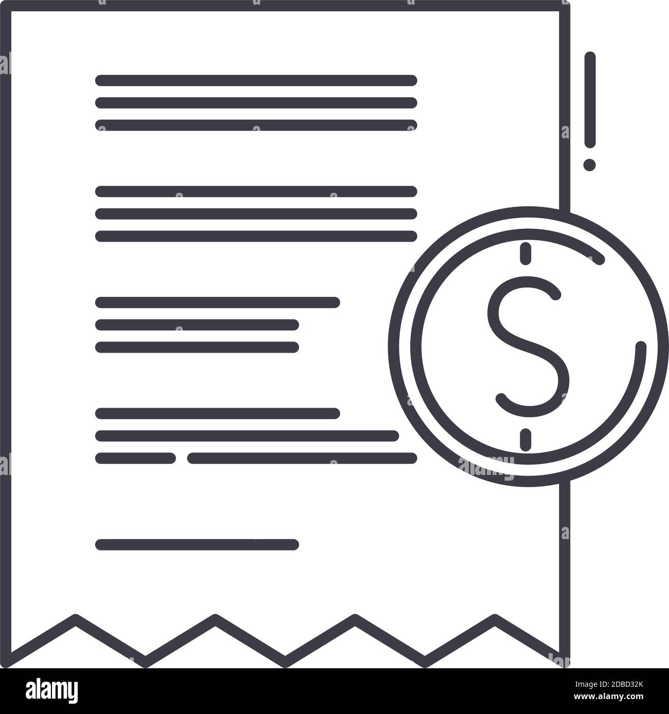 Receipt icon, linear isolated illustration, thin line vector, web ...