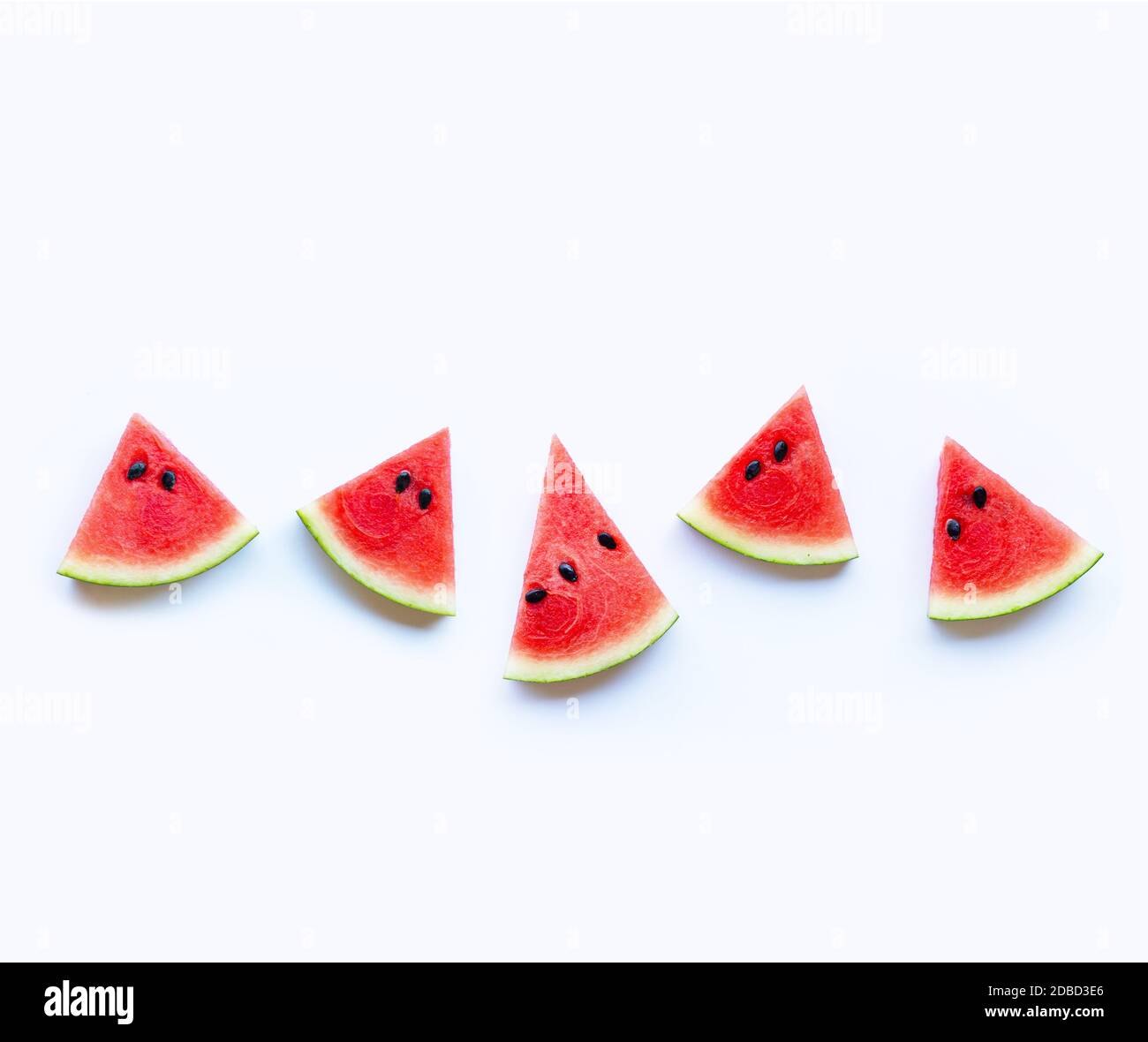 Fresh red watermelon slice Isolated on white background. Copy space ...