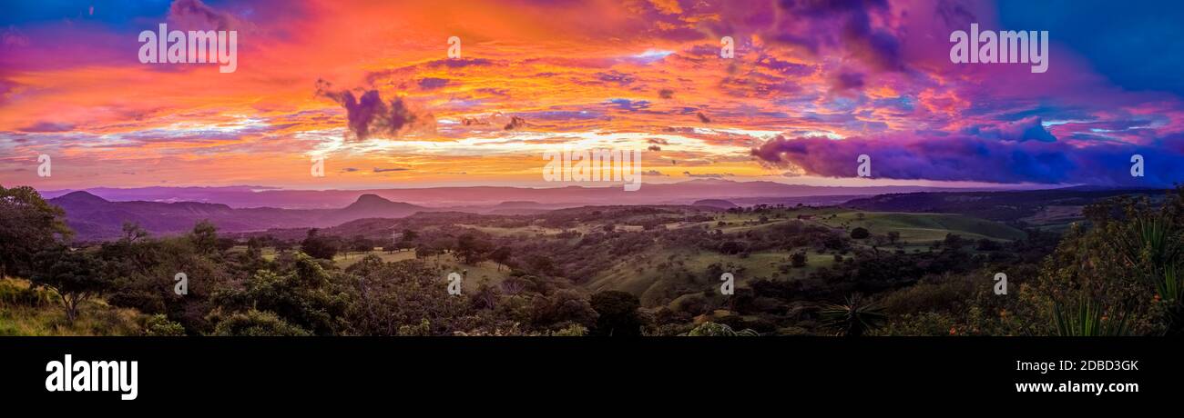 Dramatic sunset in Santa Rosa National Park in Costa Rica Stock Photo ...
