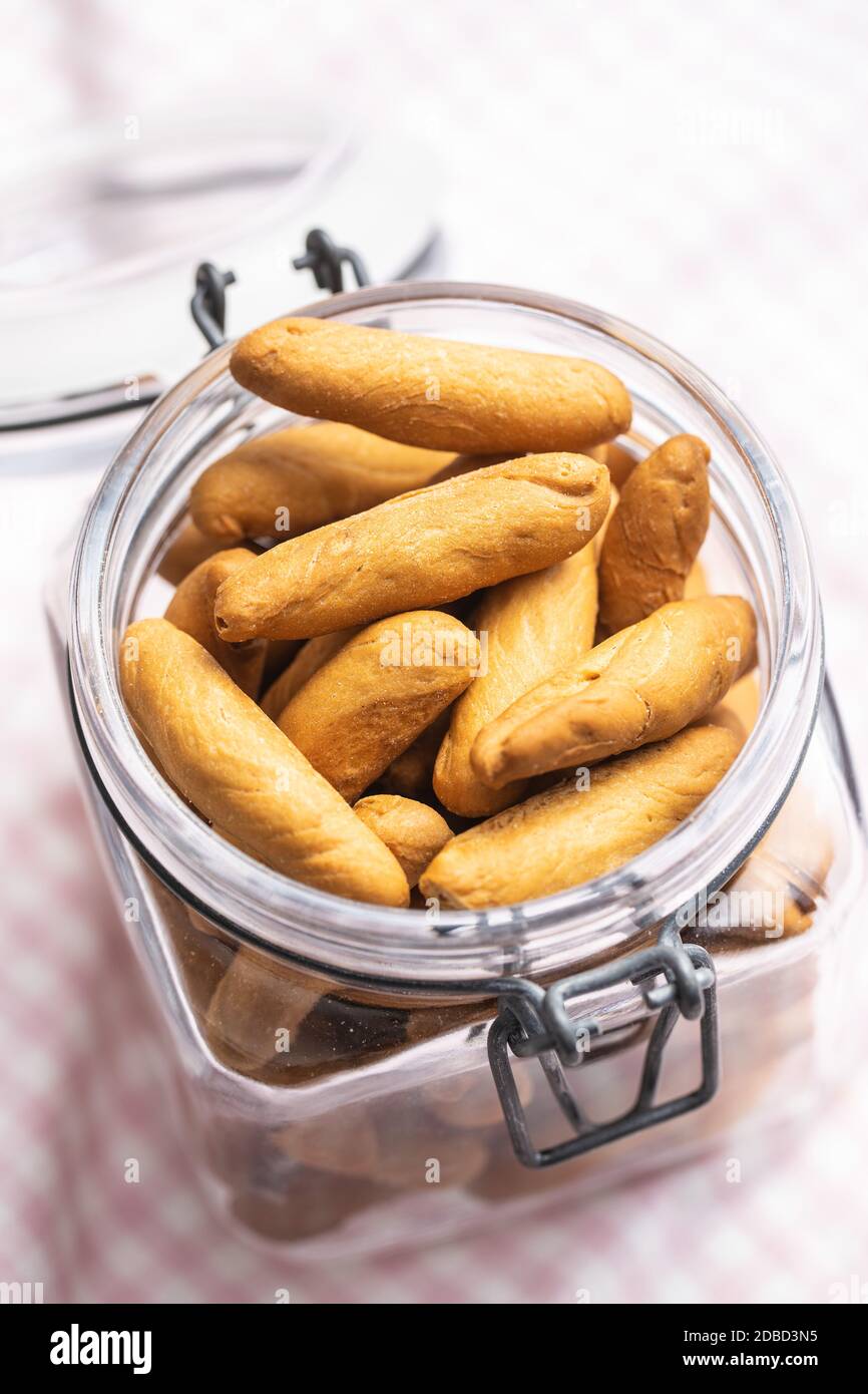 Mini bread sticks in jar Stock Photo - Alamy