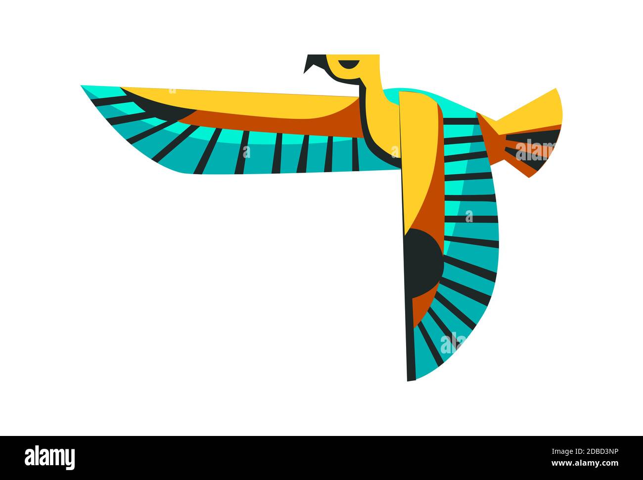 Sacred animal of ancient Egypt, flying falcon, the embodiment of the ...