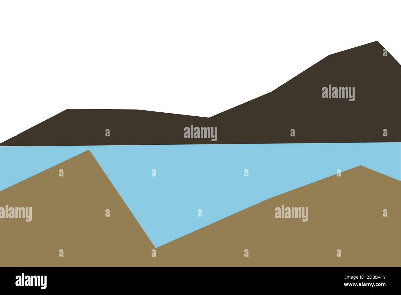 Abstract background with mountains and lake Stock Vector Image & Art ...