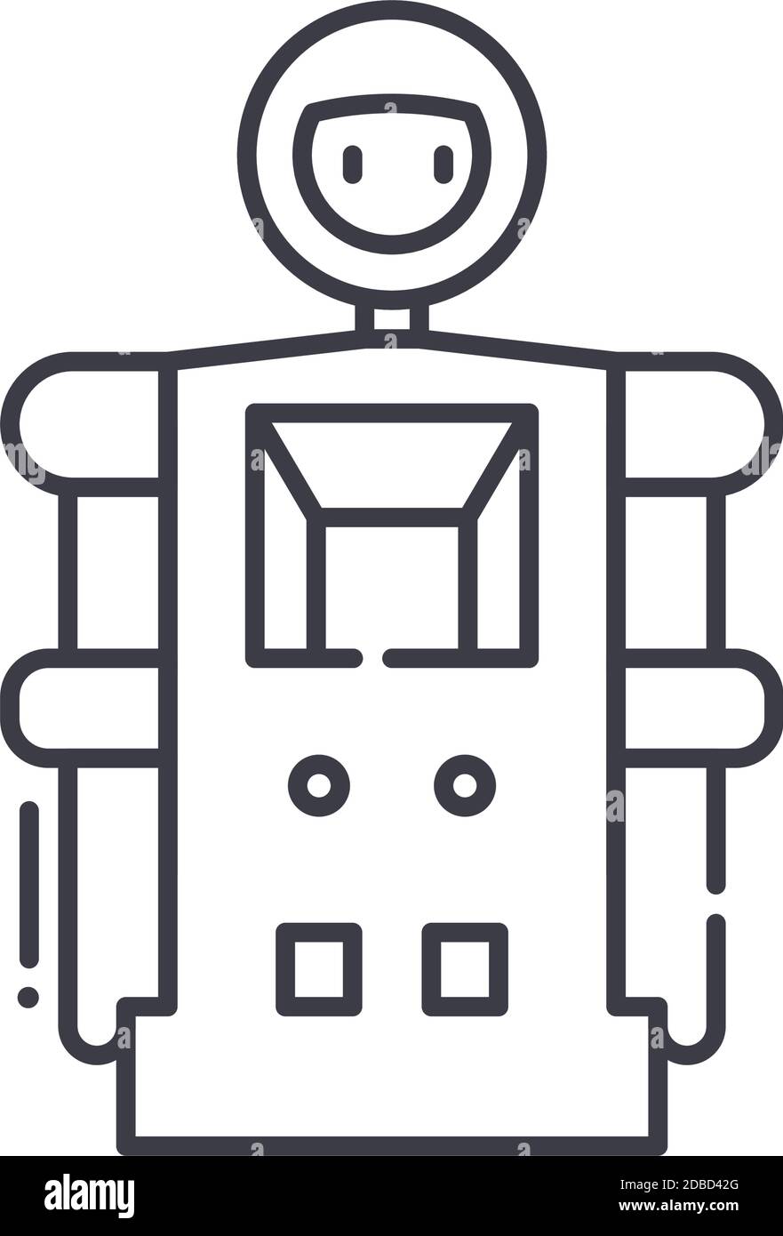 Prototype robot icon, linear isolated illustration, thin line vector ...