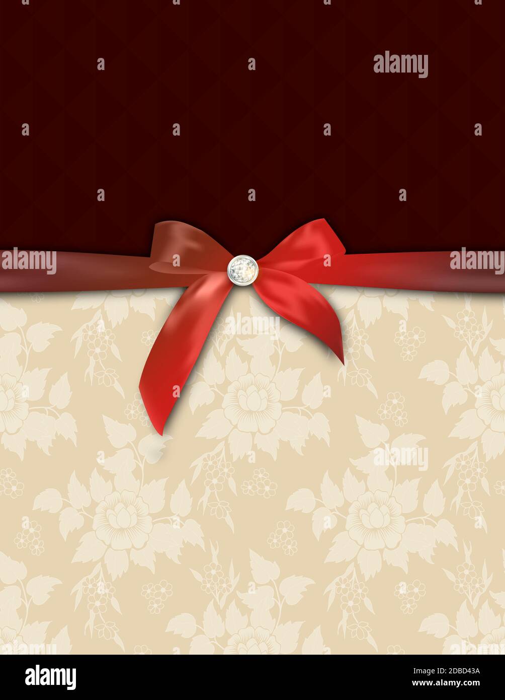 Decorative floral background with elegant bow Stock Photo - Alamy