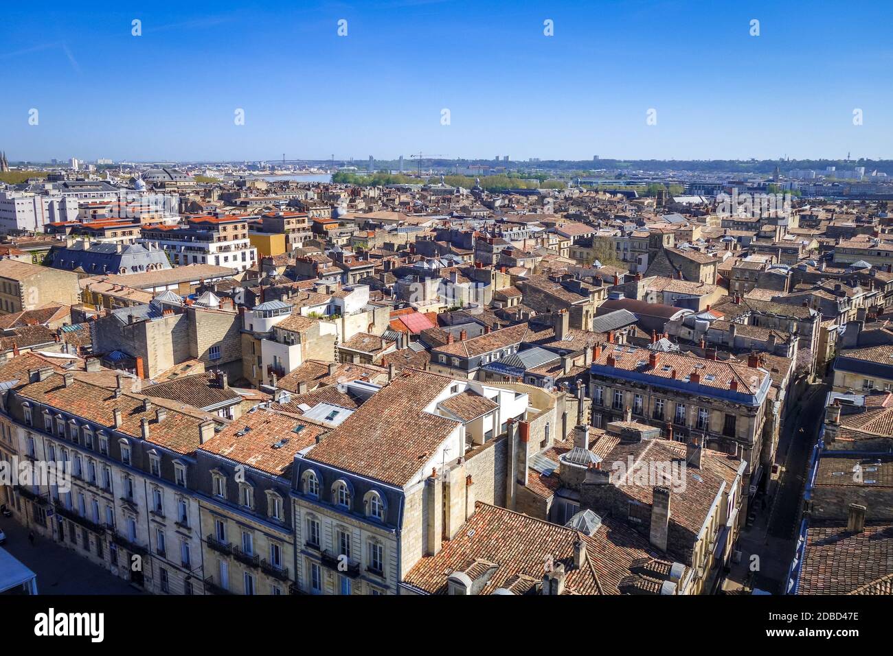 City of Bordeaux Aerial view from the Pey-Berland tower, France Stock ...