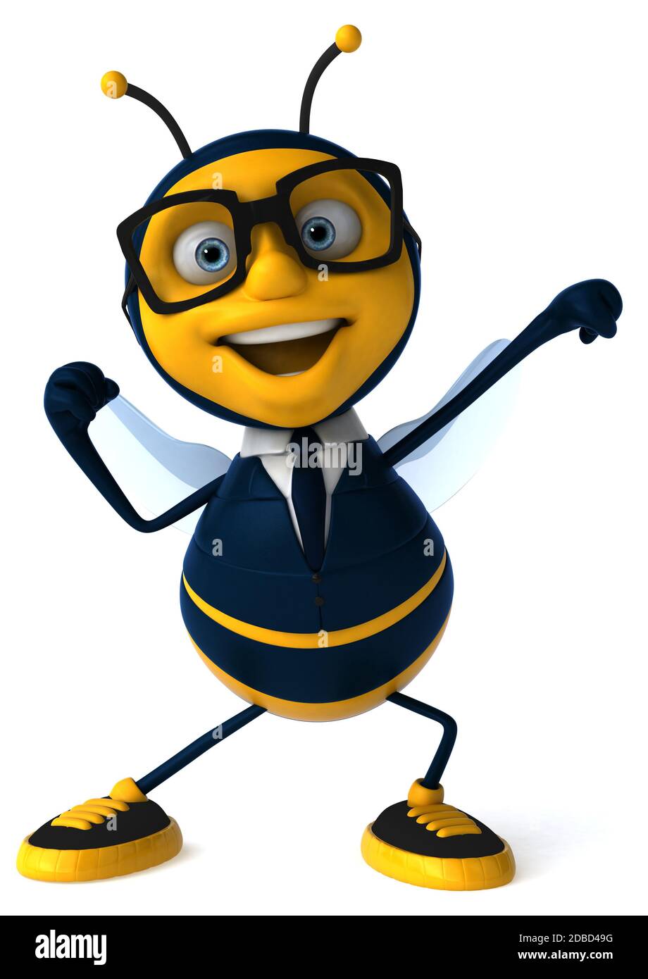 3D Illustration of a business bee Stock Photo - Alamy