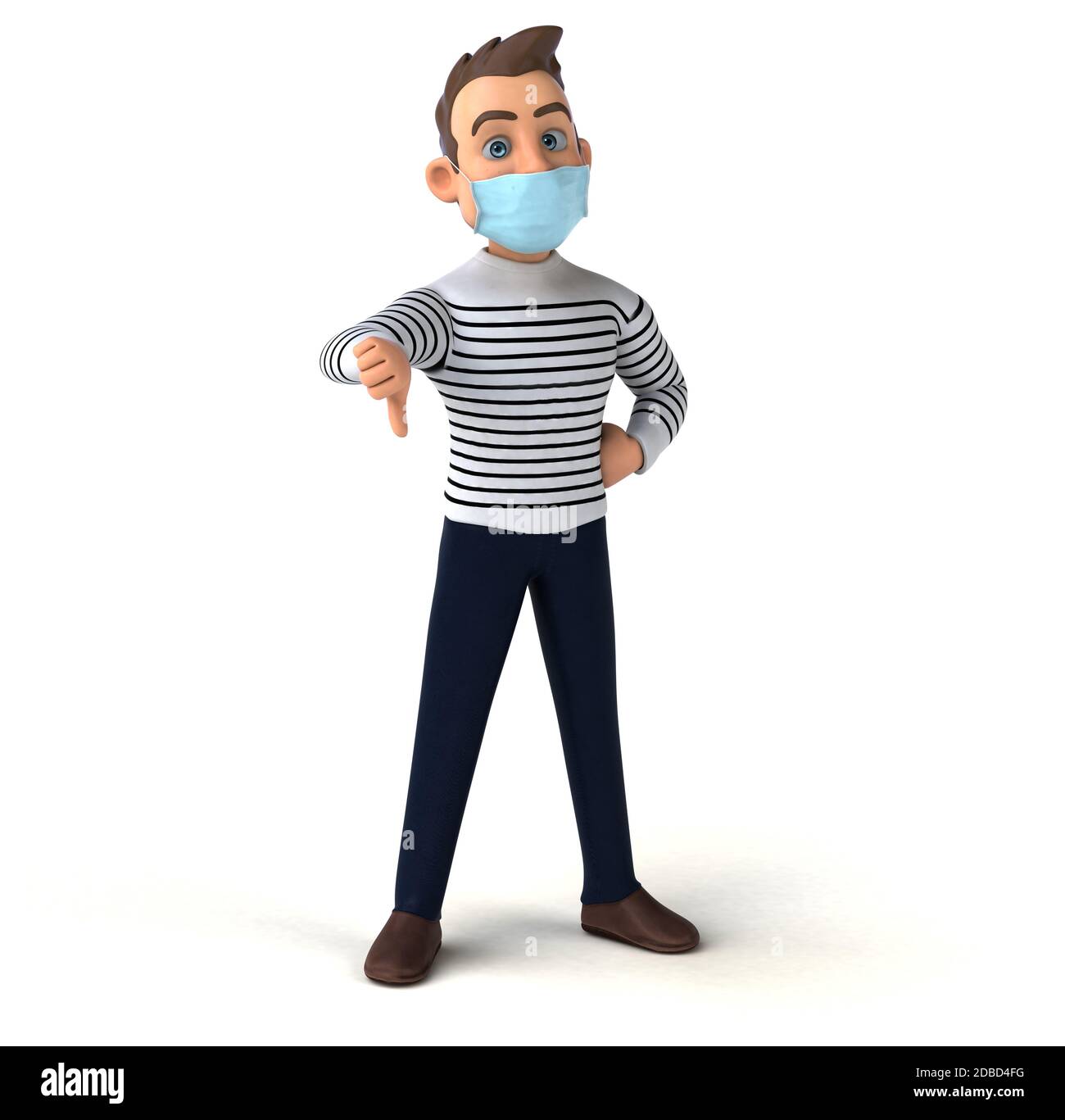 3D illustration of a cartoon character with a mask Stock Photo - Alamy