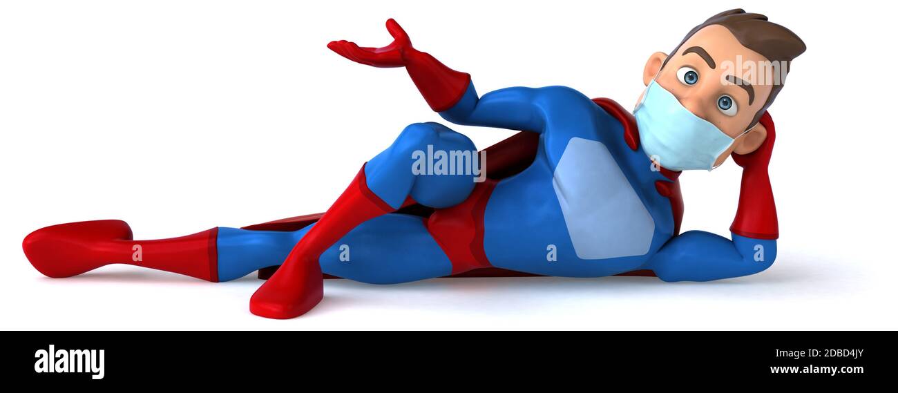 3D illustration of a cartoon character with a mask Stock Photo - Alamy