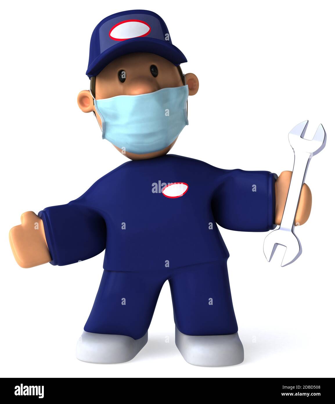 3D Illustration of a cartoon mechanic Stock Photo - Alamy