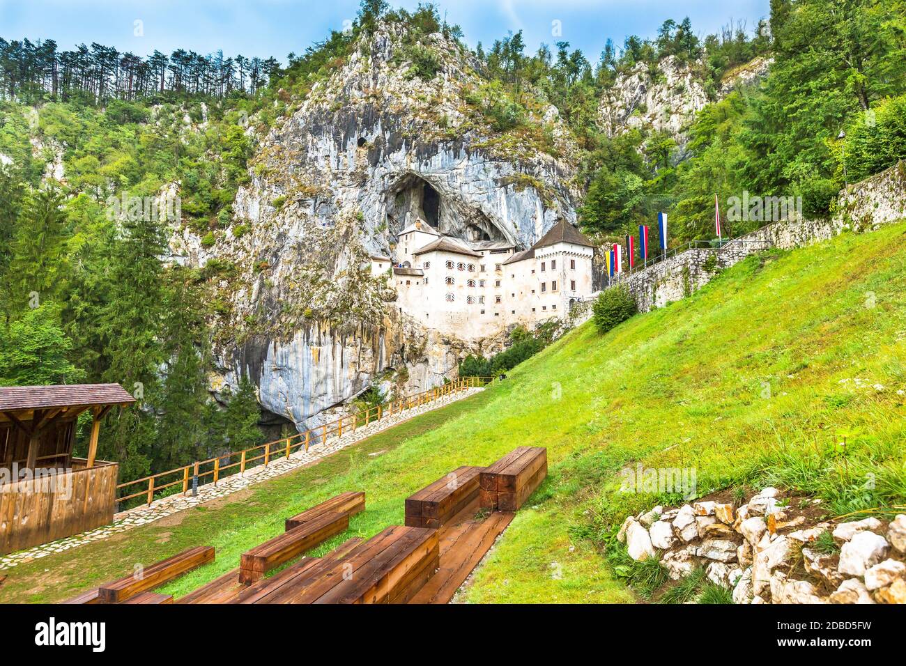 Predjama Castle in Slovenia. Predjama, approximately 9 kilometres from ...