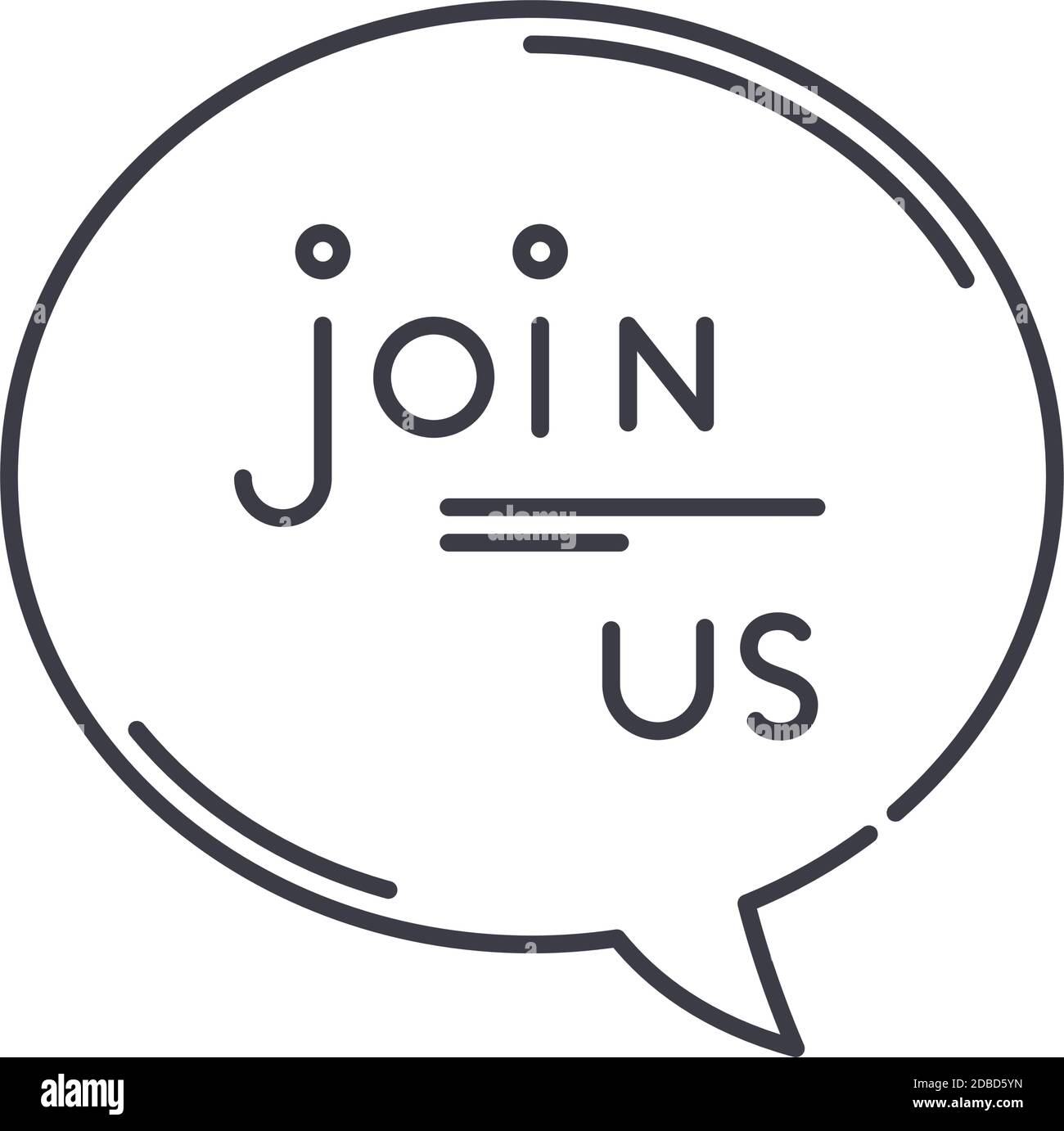 Join us icon, linear isolated illustration, thin line vector, web ...