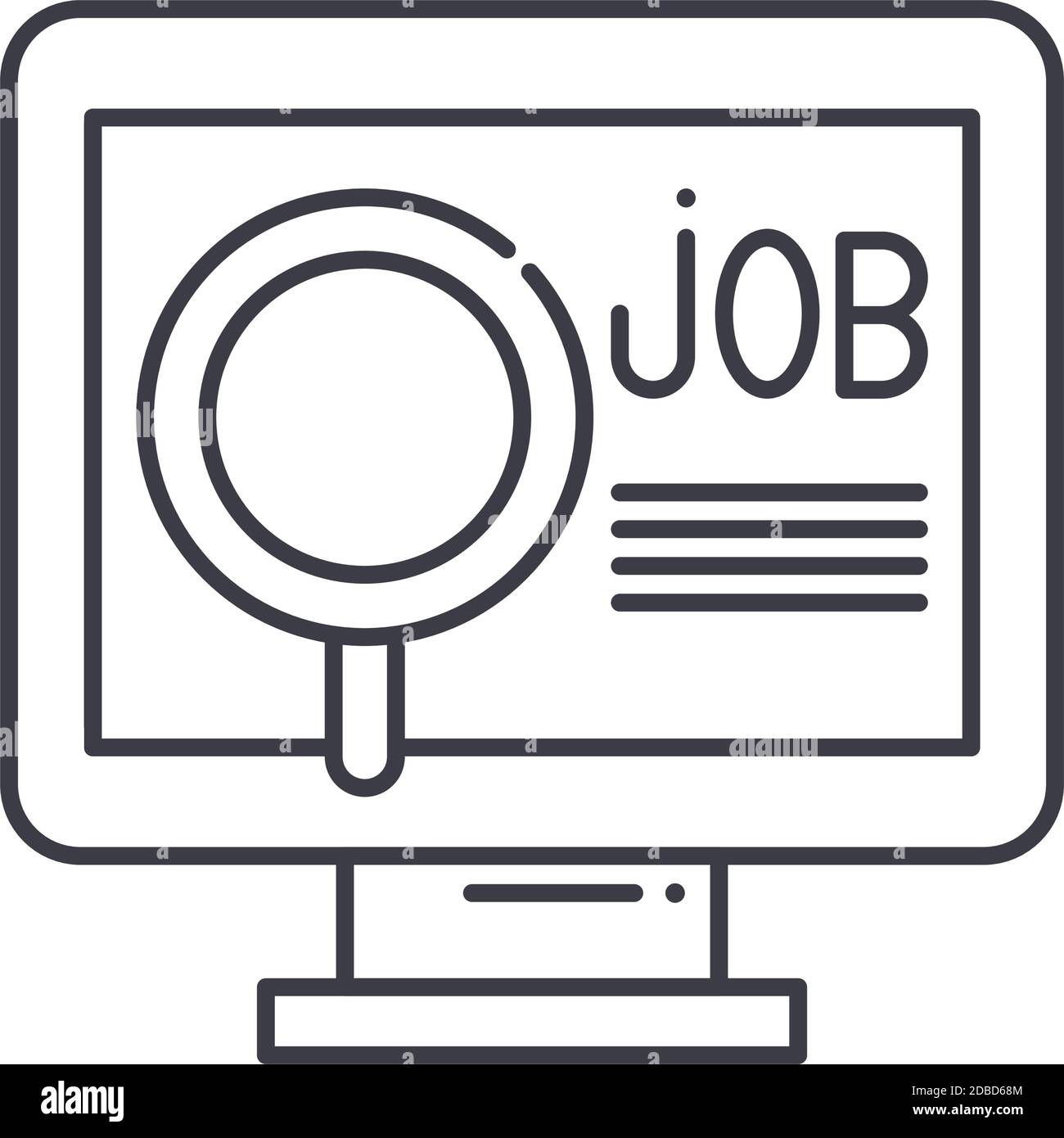 Job search icon, linear isolated illustration, thin line vector, web ...