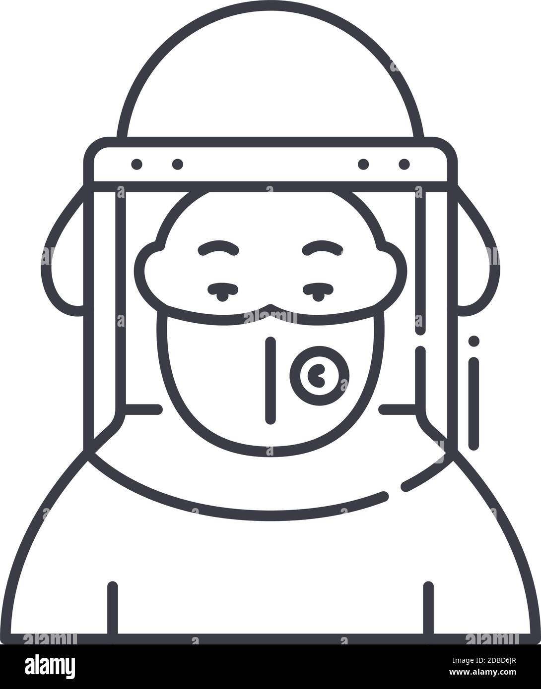 Protective visor icon, linear isolated illustration, thin line vector ...