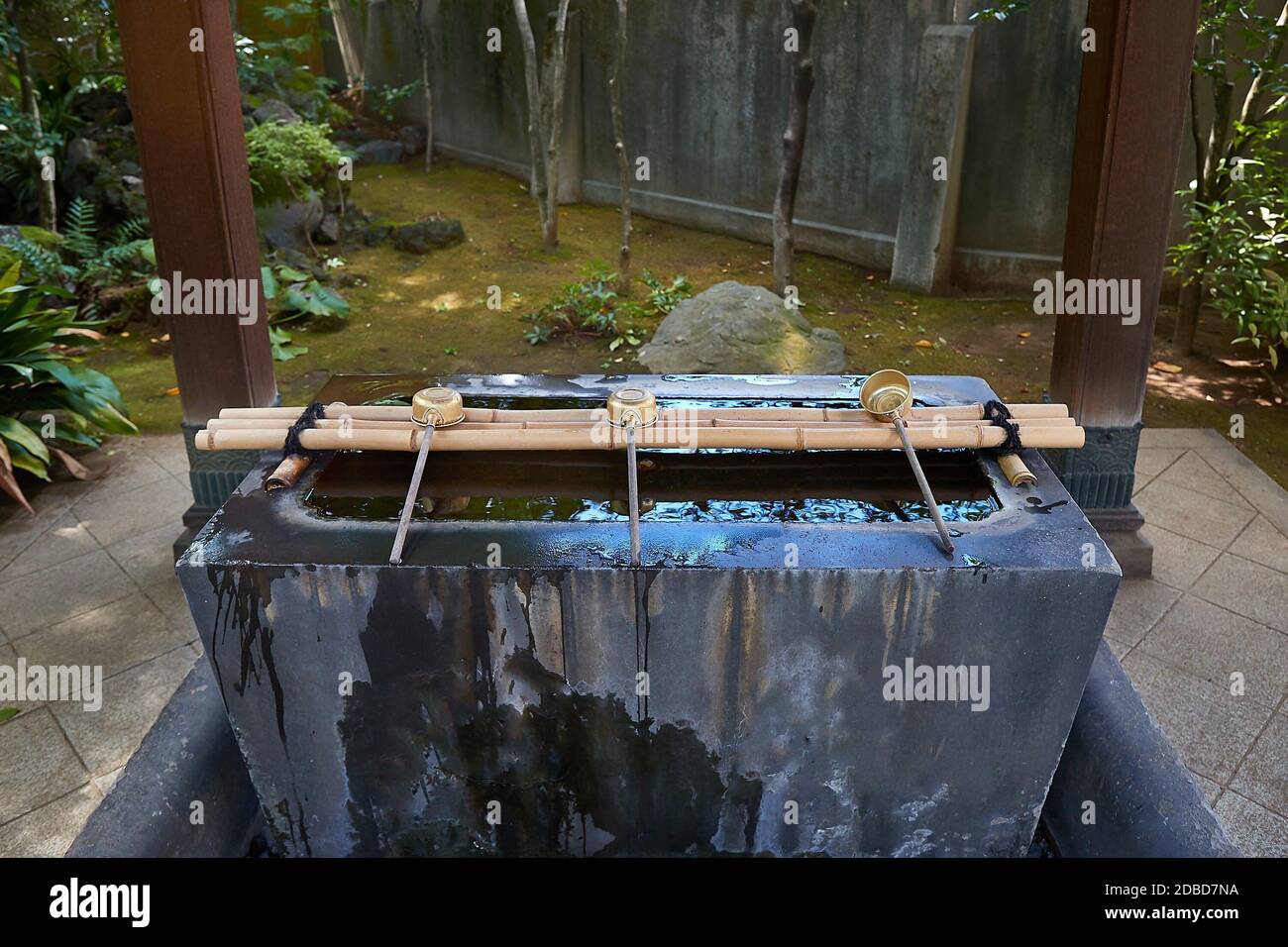 Water basin in a shinto shrine Stock Photo - Alamy